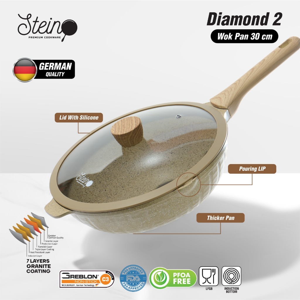 Jual STEINCOOKWARE STEIN DIAMOND 2 WOK 30CM | Shopee Indonesia