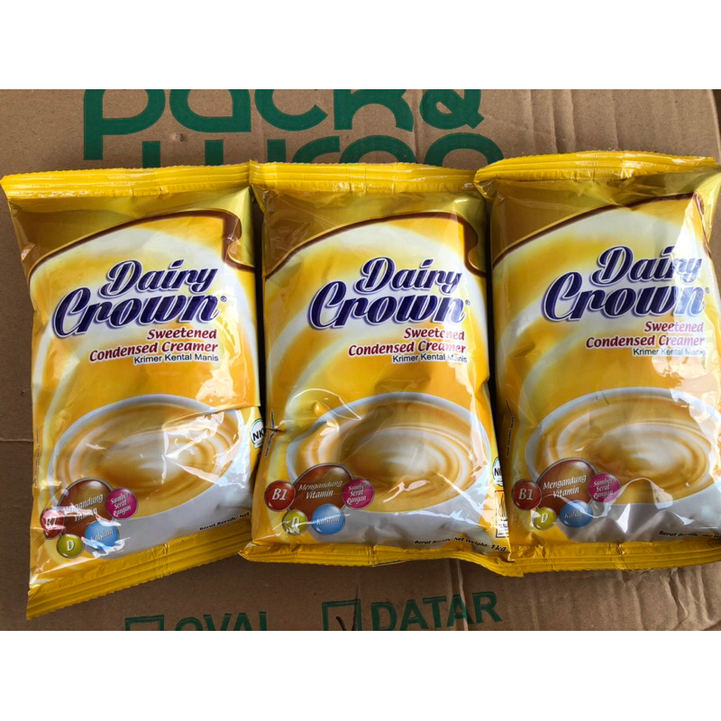 Jual Dairy crown 1kg/Susu krimer kental manis 1kg Dairy crown | Shopee ...