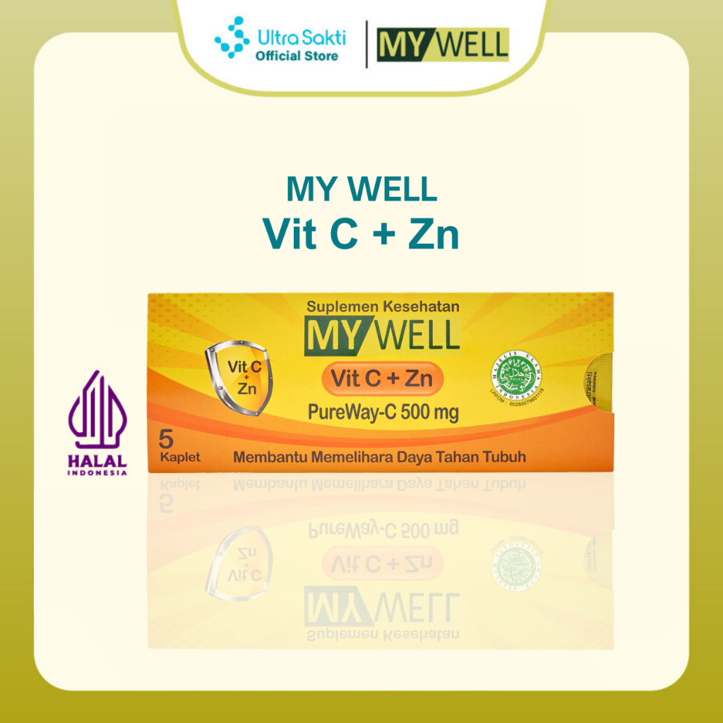 Jual Mywell Vitamin C+Zn 1 Amplop @5 Kaplet - Suplemen Kesehatan ...