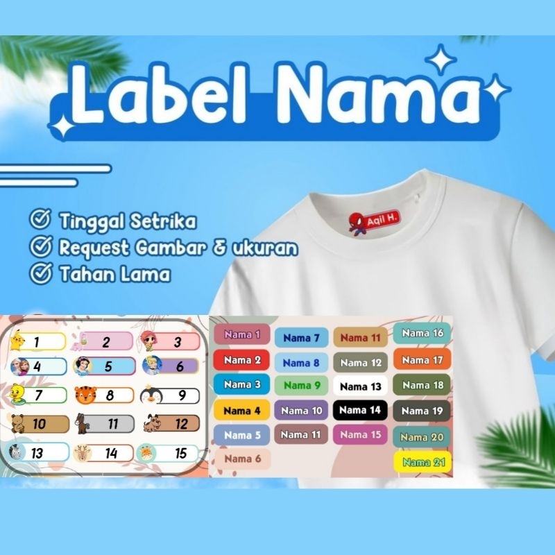 Jual LABEL NAMA BAJU ISI 25PCS (TERMURAH) / STIKER BAJU / SABLON NAMA BAJU / LABEL BAJU | Shopee ...