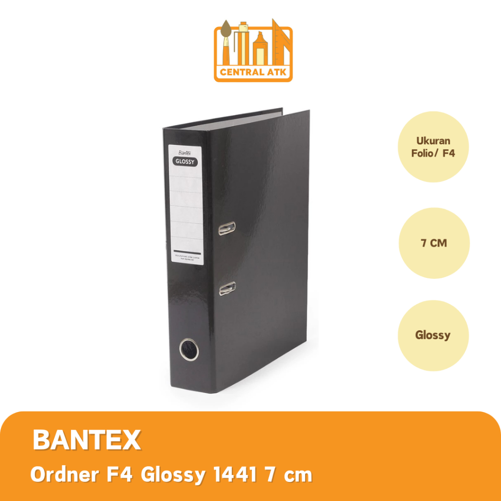 Jual ORDNER BANTEX F4 GLOSSY 1441-10 7cm WARNA BLACK | Shopee Indonesia