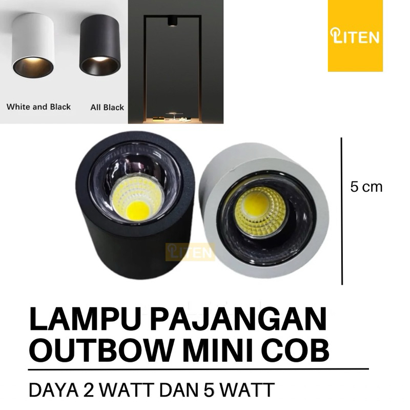 Jual Lampu Downlight Mini Outbow 5w 2w 5 watt 2 watt / Lampu Tempel COB ...