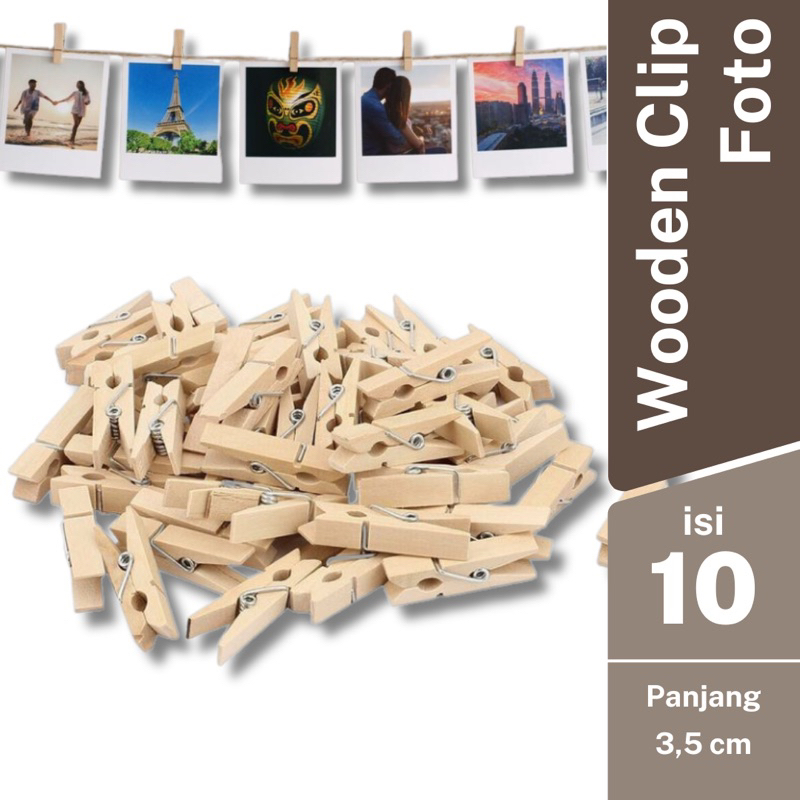 Jual Wooden Clip / Klip Penjepit Foto Kayu Polaroid | Shopee Indonesia