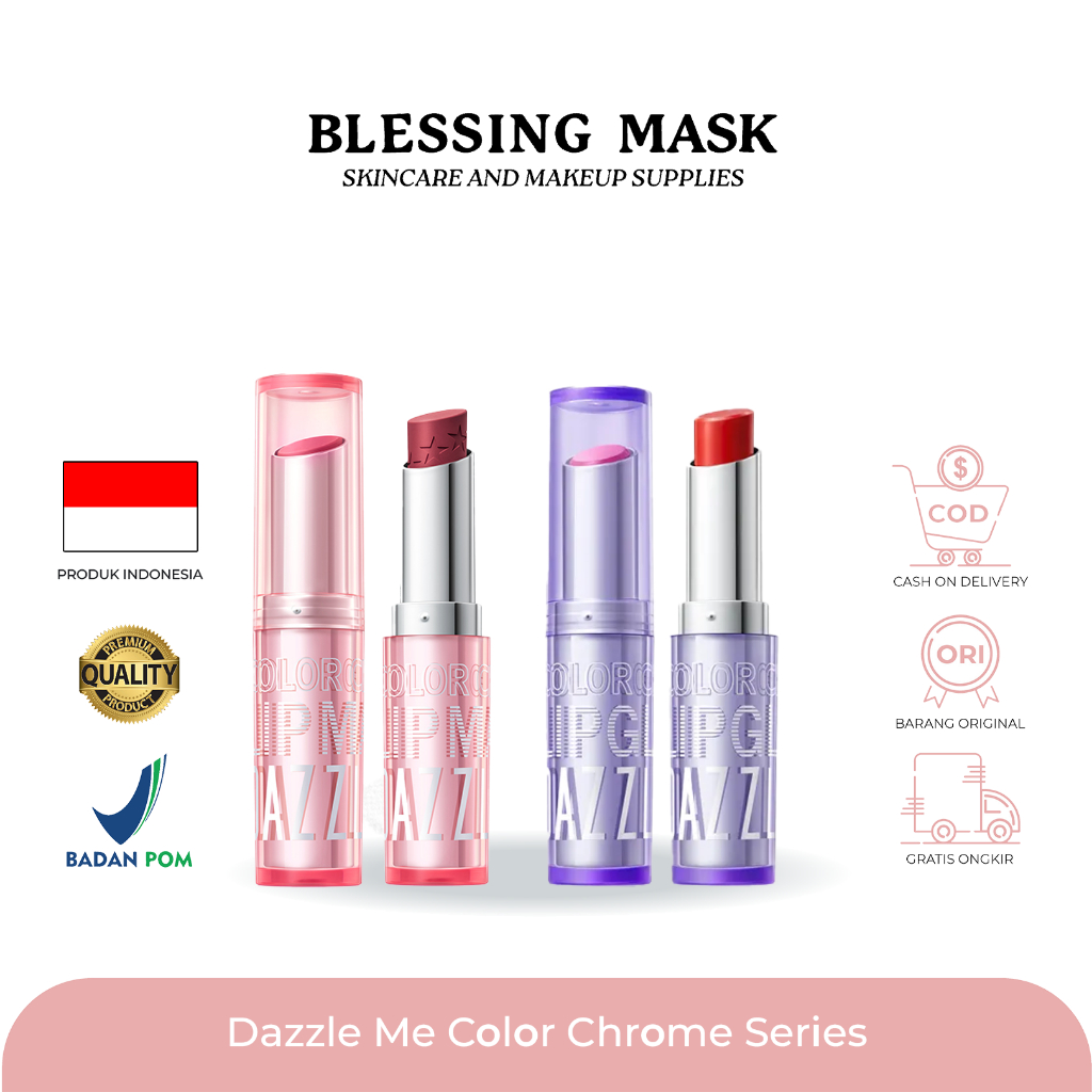 Jual DAZZLE ME Color Chrome Series | Lipstik Matte | Lip Cream | Shopee ...