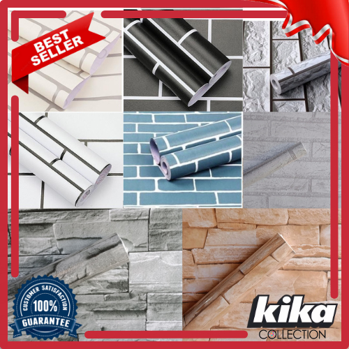 Jual Wallpaper Dinding Motif Bata Wallpaper 45CM x 5M Wallpaper Sticker ...