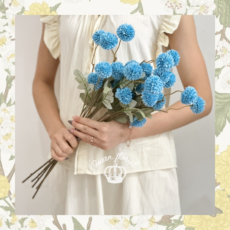 Jual PETITE POMPOM DANDELION Mum Artifisial Bunga Palsu Bunga Sutra ...