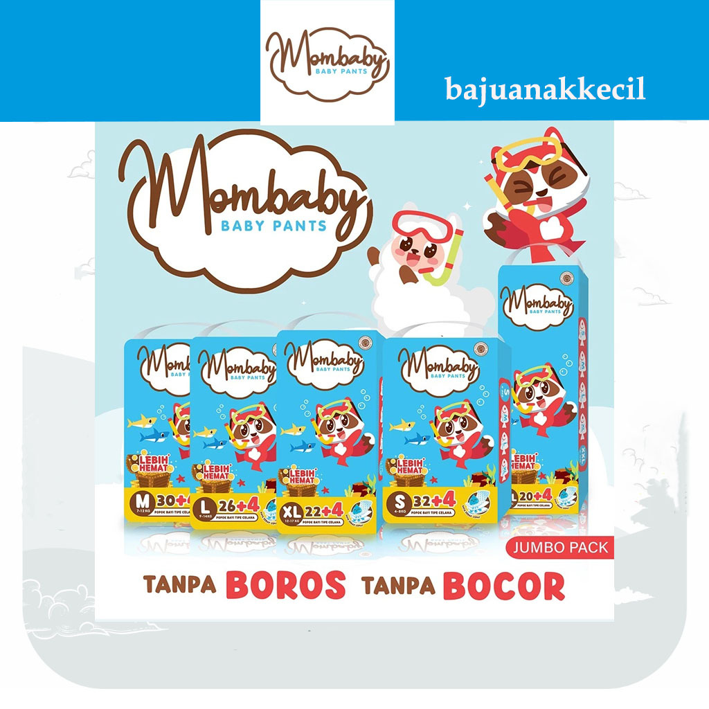 Jual Mombaby Pants S32 M30 L26 XL22 XXL20 Jumbo Pack Popok Celana Bayi Sekali Pakai | Shopee ...