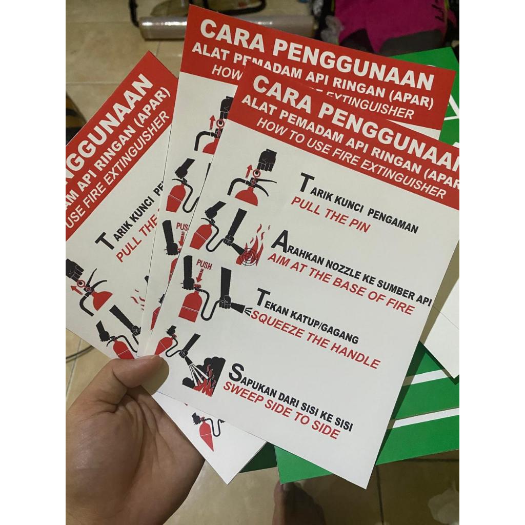 Jual akrilik / stiker cara penggunaan apar / how to use fire ...