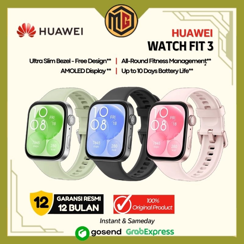 Jual HUAWEI WATCH FIT 3 Smartwatch | Ultra-Slim Bezel-Free Design | 1. ...