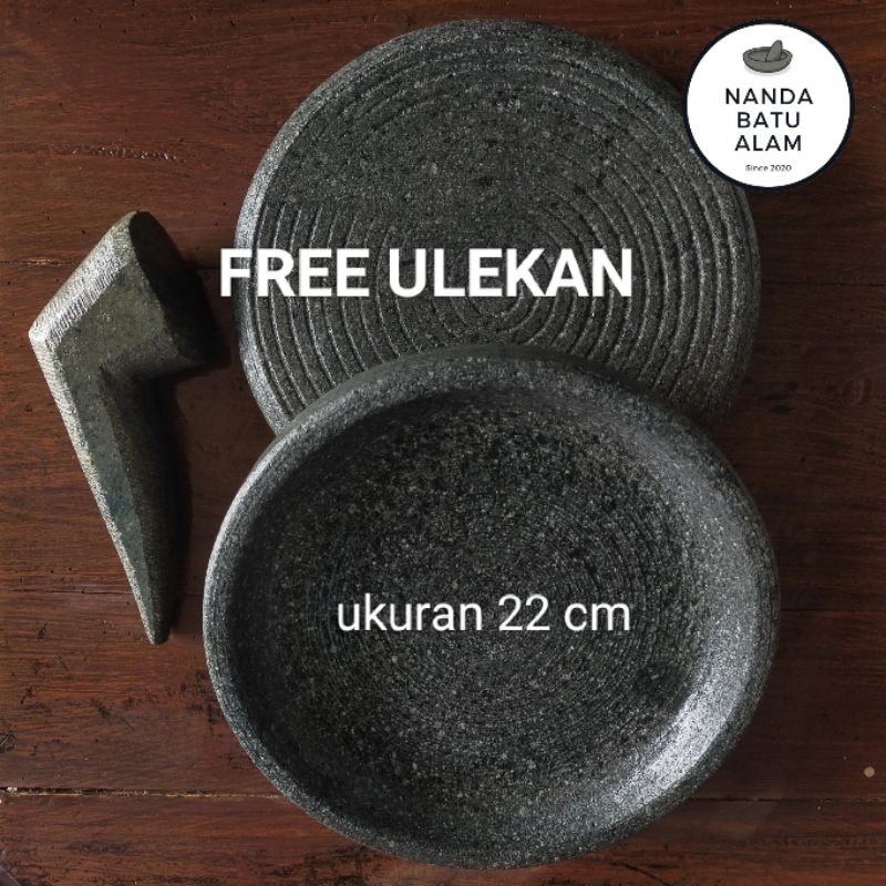 Jual COBEK BATU ASLI 22CM FREE ULEKAN BATU / LAYAH BATU / COET BATU ...