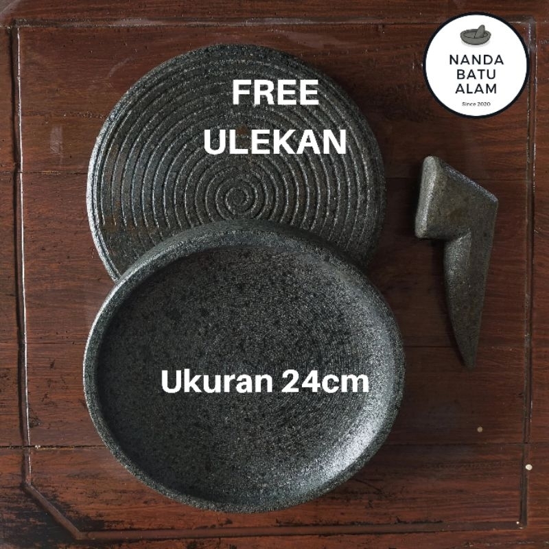 Jual COBEK BATU ASLI 24CM FREE ULEKAN BATU / LAYAH BATU / COET BATU ...