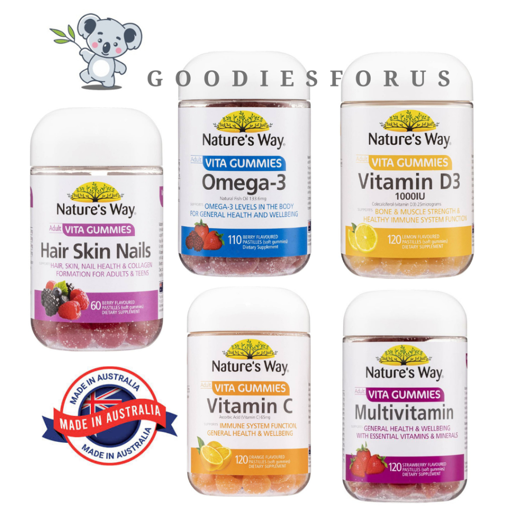 Jual Natures Way Vitagummies Multivitamin/Omega/Vit C/Vit D/Hair Skin ...