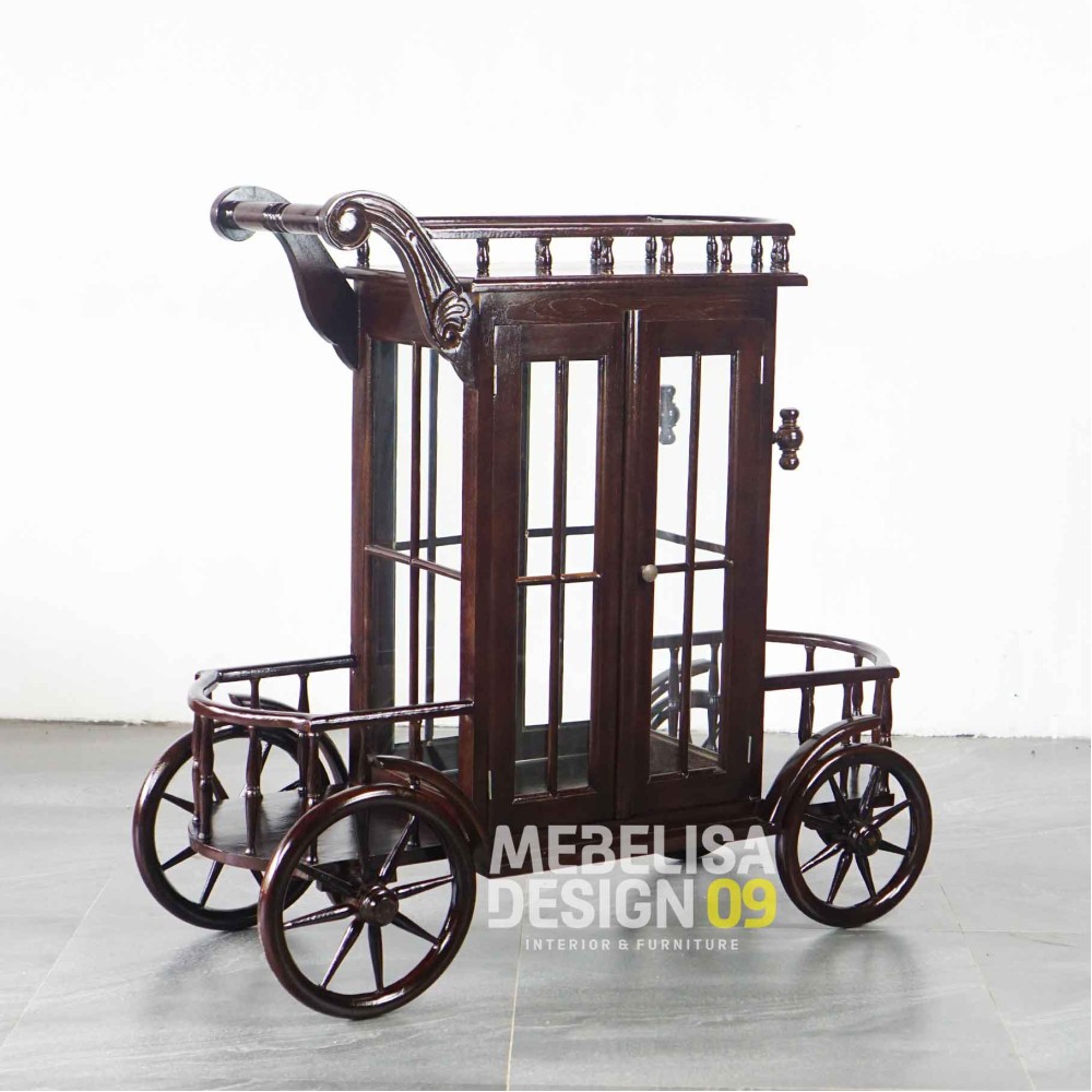 Jual Meja Troli Kereta Dorong Kayu Jati Jepara | Shopee Indonesia