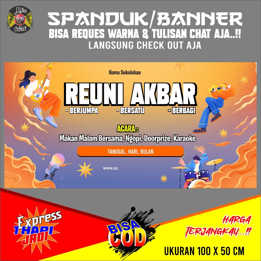 Jual SPANDUK REUNI AKBAR UKURAN 100X50CM | Shopee Indonesia