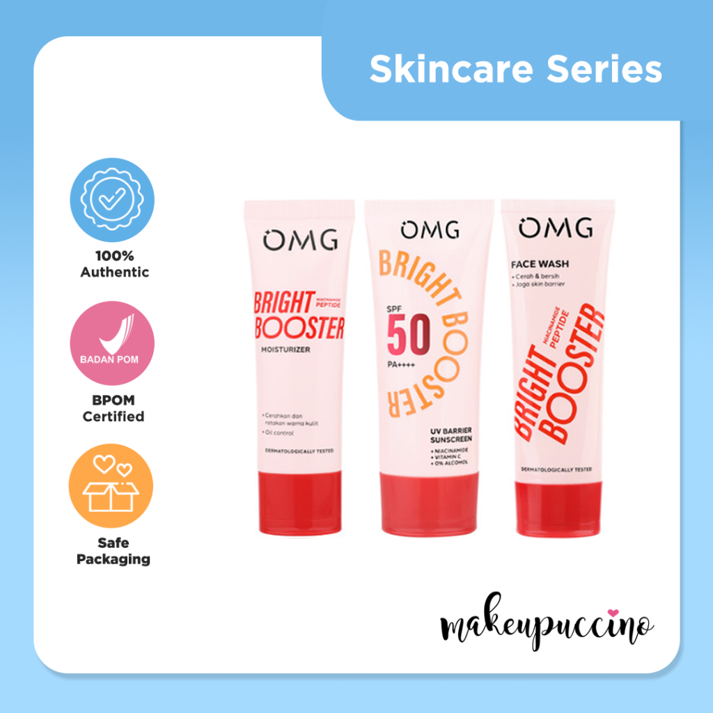 Jual OMG Oh My Glow Bright Booster Series (Wash, Moisturizer, Suncreen ...