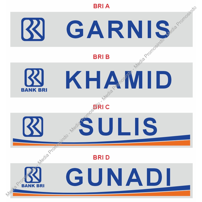 Jual Plat Nama Meja / Name Desk 1 Sisi 25cm Bank BRI Tanpa Holder ...