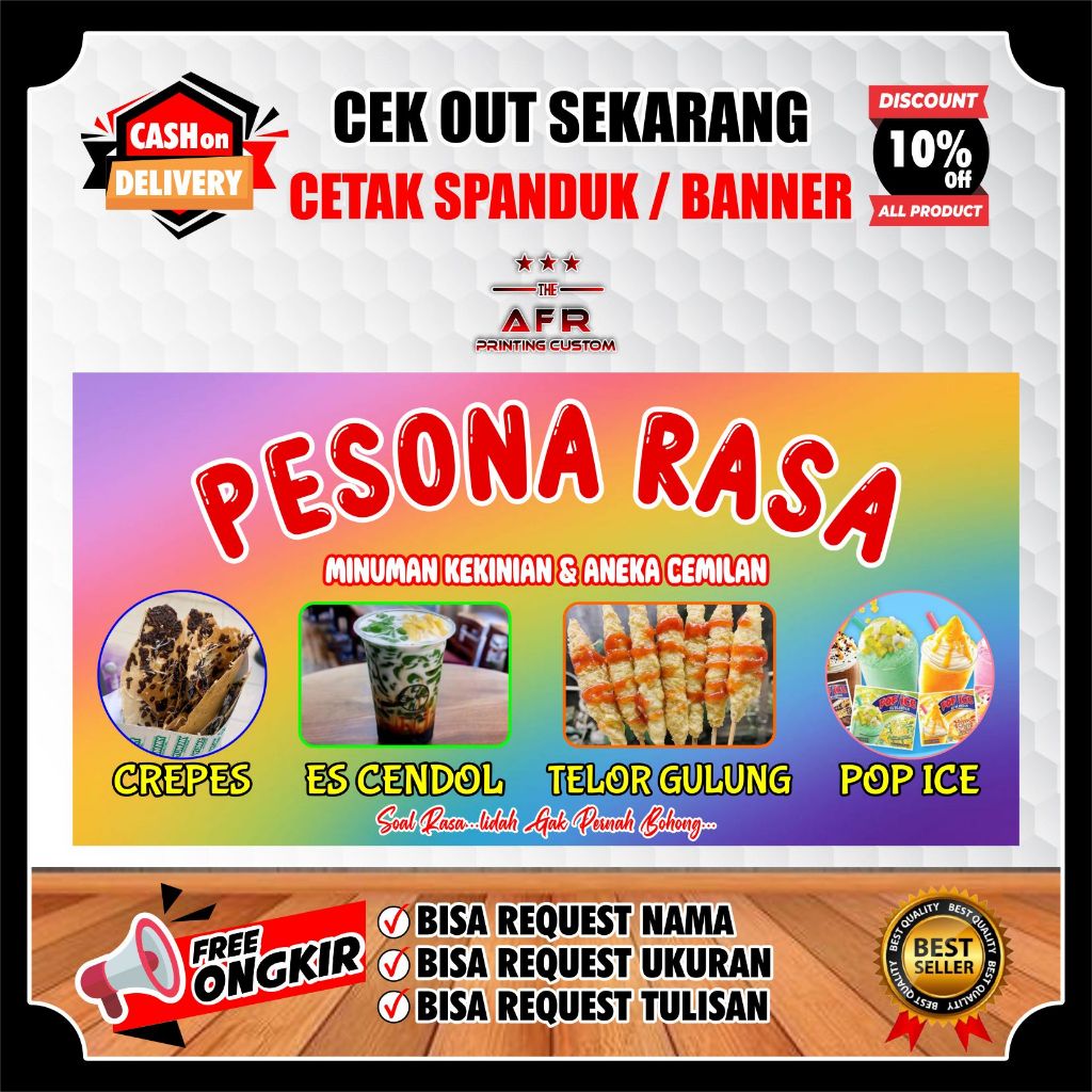 Jual Spanduk Banner Jajanan Kekinian, Banner Jajanan Receh Ukuran ...