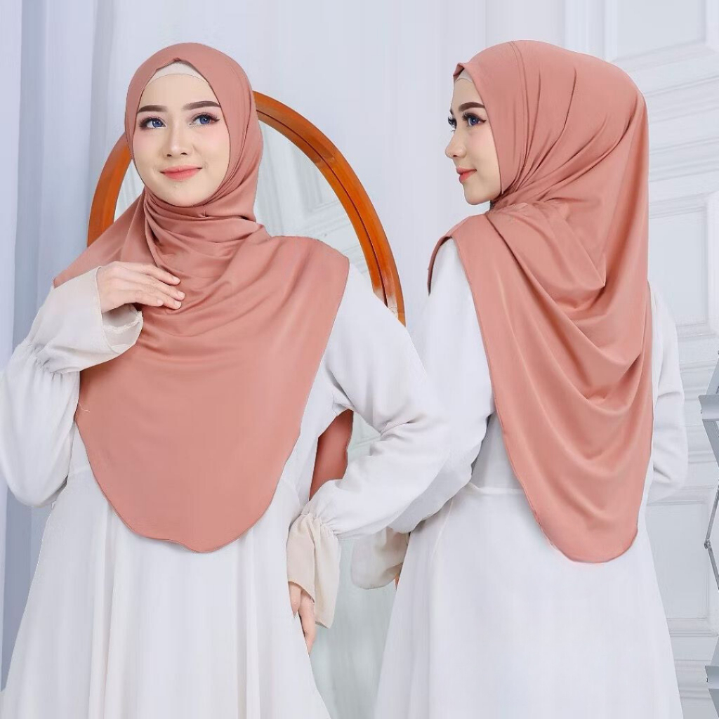 Jual Hijab Instan Jisoo Non Pet / Bergo Instan Syar'i Oval / Hijab Daily Instan Non Pet Jersey ...