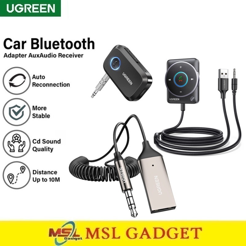 Jual UGREEN Car Bluetooth Receiver Wireless Audio Receiver Aux 3.5mm ...