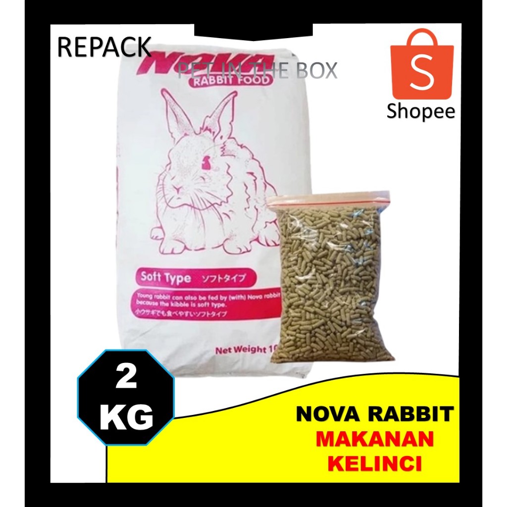 Jual NOVA RABBIT PAKAN KELINCI ALFALFA REPACK 2 KG | Shopee Indonesia