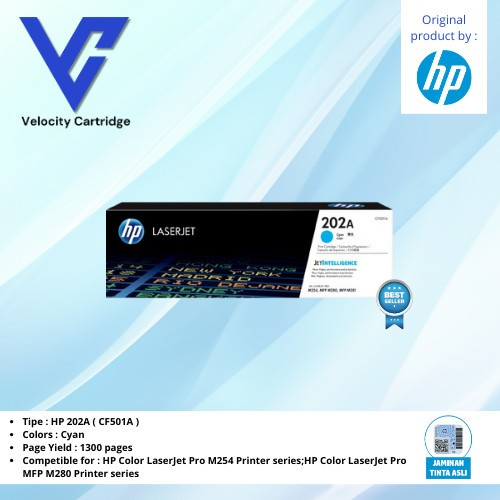 Jual Toner HP 202A Cyan LaserJet HP ORIGINAL (CF501A) | Shopee Indonesia