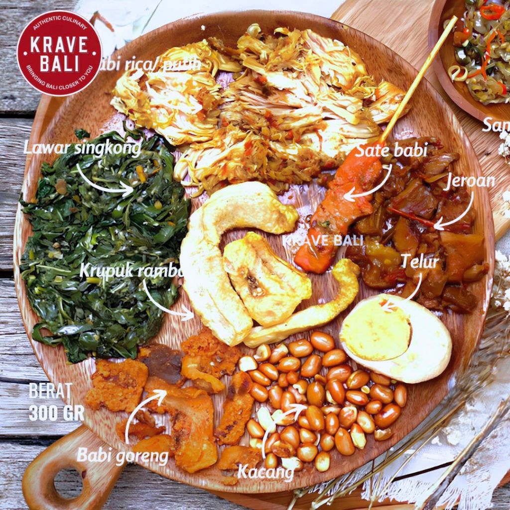 Jual KRAVE BALI Lauk Nasi Campur Babi Ketut Nari Bigul Komplit 300 Gram ...