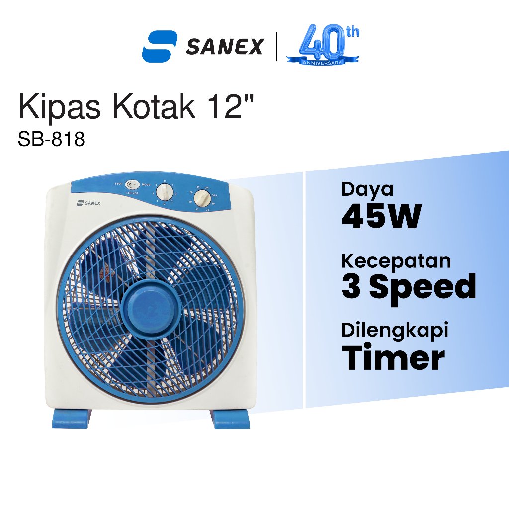 Jual SANEX Kipas Angin Kotak 12 Inch SB-818 | Shopee Indonesia