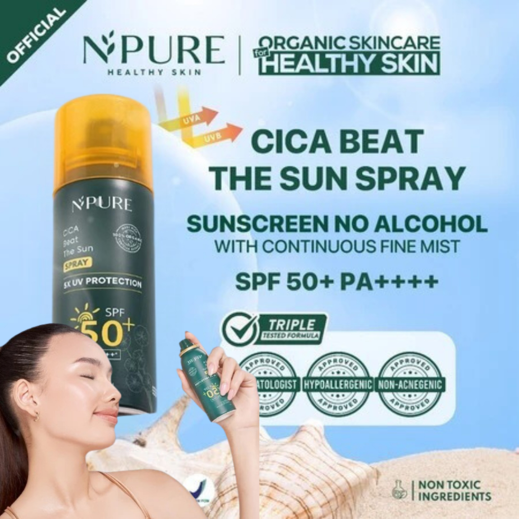 Jual WAWA - NPURE Cica Beat The Sun Spray Healthy Glow & SPF Protection ...