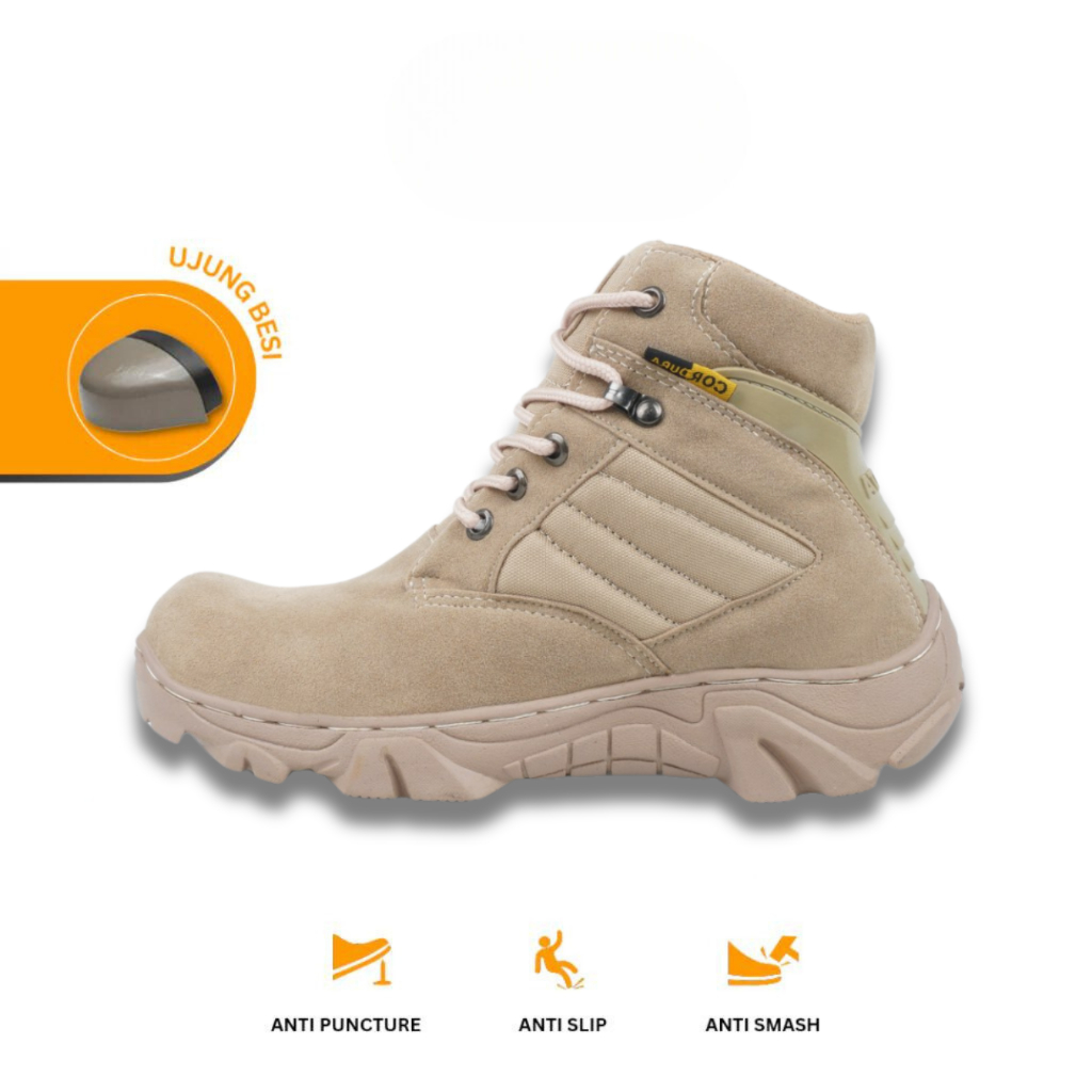 Jual SEPATU SAFETY BOOTS DELTA 6 INCi 8 INCI UJUNG BESI TACTICAL HIKING ...