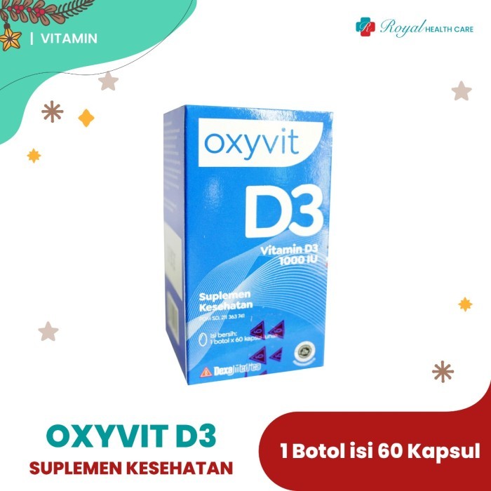 Jual OXYVIT D3 1000IU Isi 60 Kapsul Memenuhi Vitamin D dengan Cepat ...