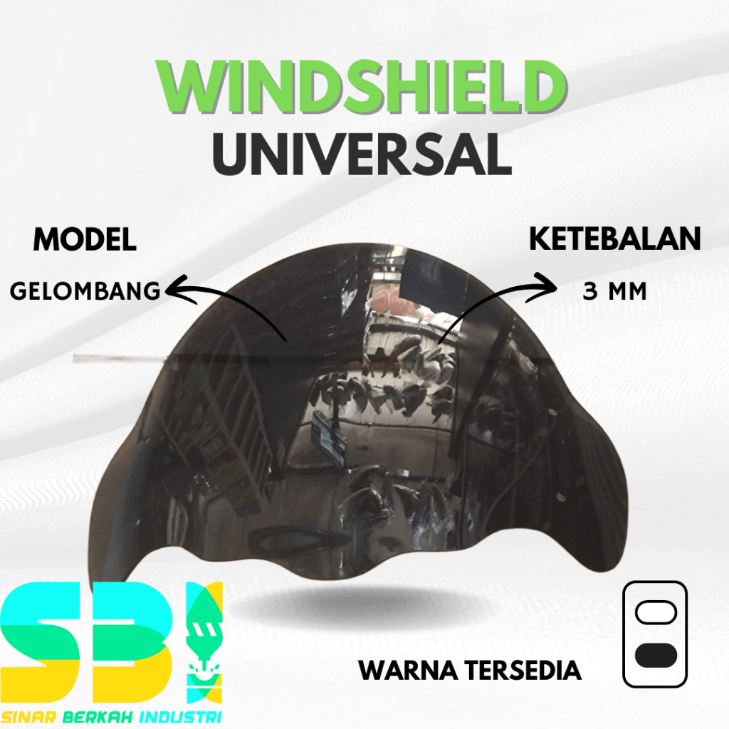 Jual Windshield Universal Model Gelombang Tebal 3 MM Visor Tameng Angin ...