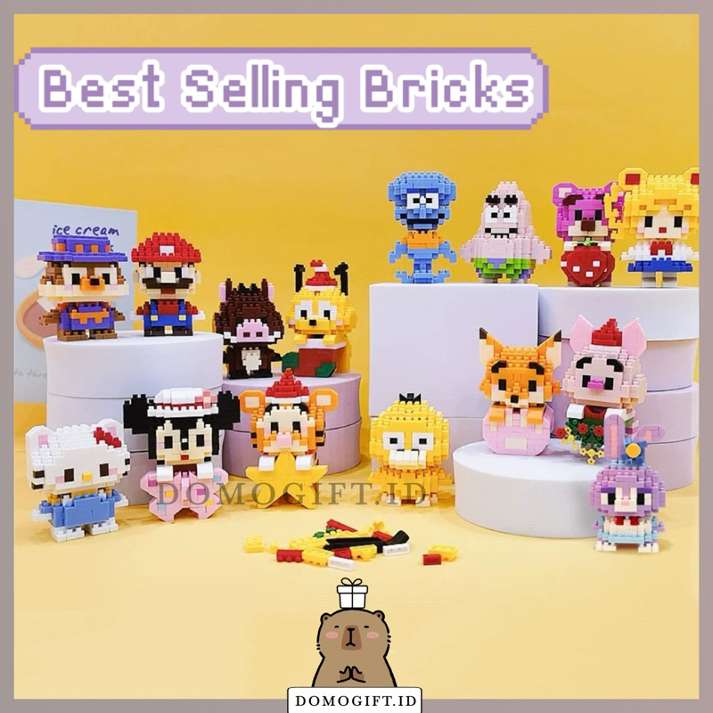 Jual BRICKS Mini Mainan Nano Block Motif Cartoon Lucu Karakter Aesthetic Puzzle DIY 3D | Shopee ...