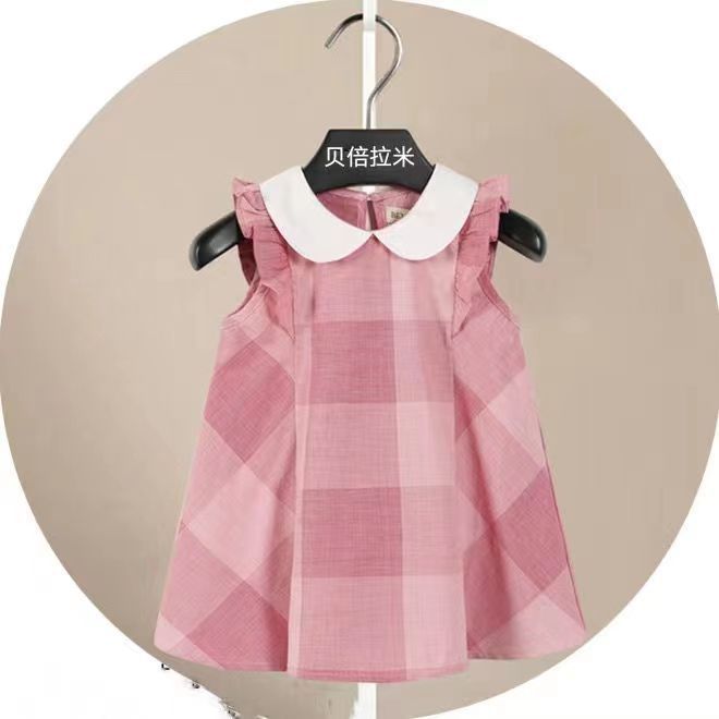 Jual KIDDOS DRESS PINK KOTAK (WARNA PINK DAN BIRU) | Shopee Indonesia