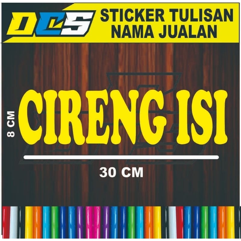 Jual sticker tulisan cireng isi sticker tempelan untuk nama jualan ...