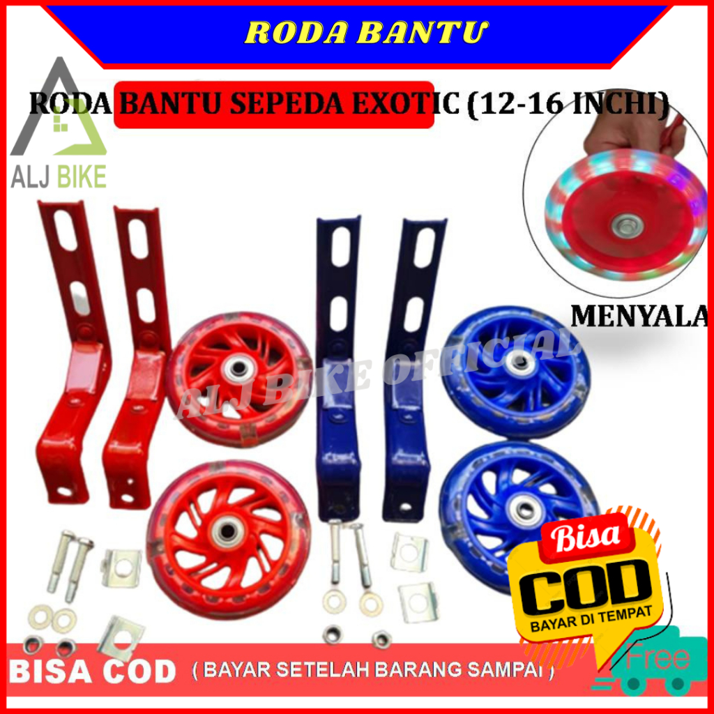 Jual EXOTIC RODA BANTU SAMPING LAMPU LED Menyala Sepeda Anak Menyala Uk ...