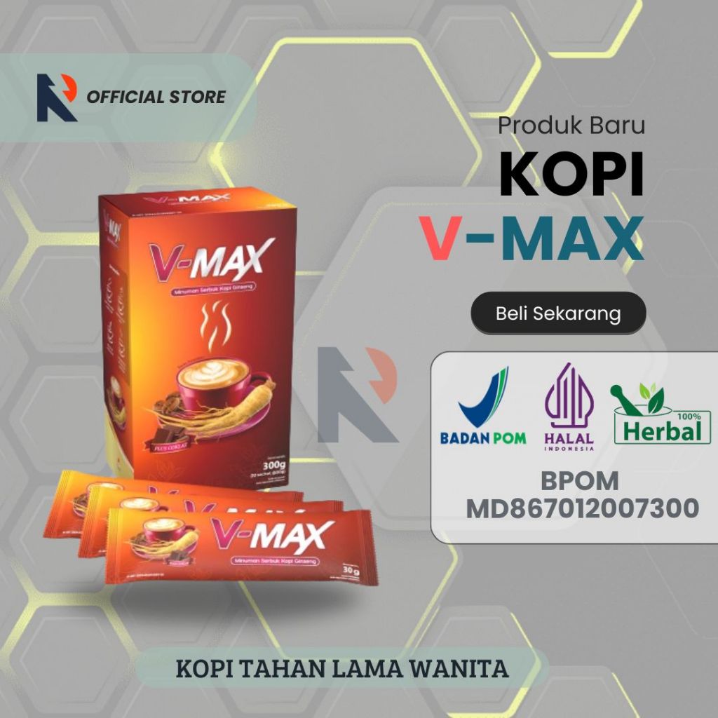 Jual V-MAX Coffee - Kopi Cokelat Khusus Wanita 1box Isi 10 sachet ...