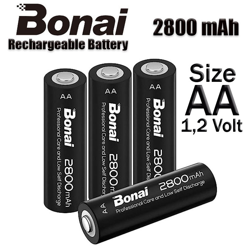 Jual Baterai Batre Battery AA Isi Ulang Bonai Recharge 2800 mAh ...