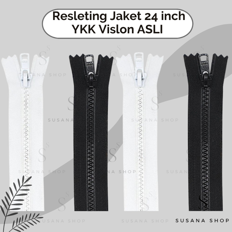 Jual Resleting Jaket YKK Vislon ASLI 24 inch ( 60 cm) / Resleting Jaket Plastik Merk YKK ASLI ...