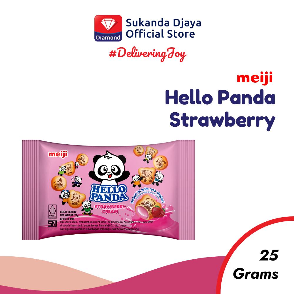 Jual Meiji Hello Panda Biskuit Strawberry Snack Ringan 25 Gr | Shopee ...
