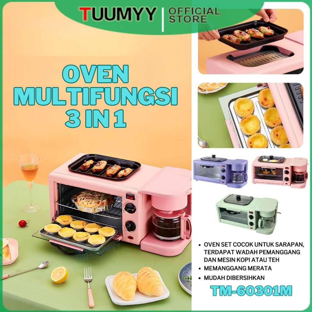 Jual [COD] BREAKFAST MAKER / OVEN 3IN1 MULTIFUNGSI GRILL PAN, MESIN ...