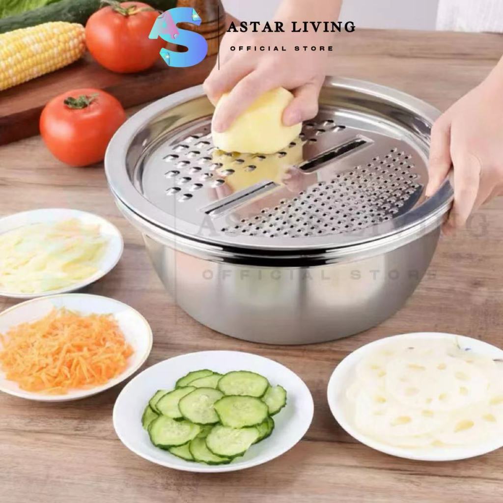 Jual (AL) Baskom Parutan Set 3 In 1 Stainless - Parutan Serbaguna ...