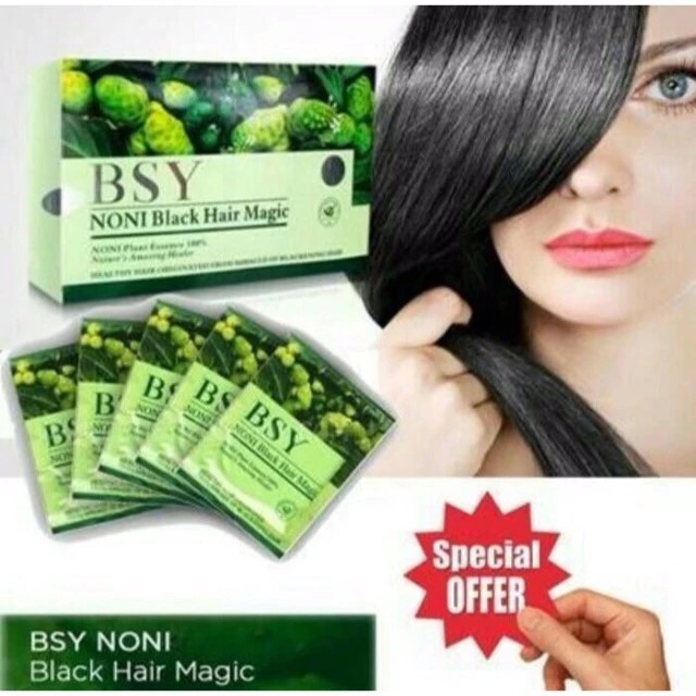 Jual BSY Noni Black Hair Magic Hair Colour Shampoo 20 ml - Shampo ...