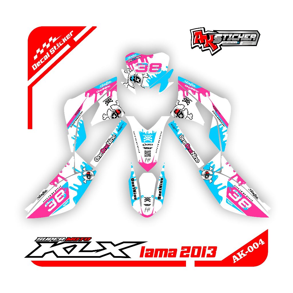 Jual Decal Sticker KLX LAMA/OLD_Full Body_Motif One One Nine+Rikues ...