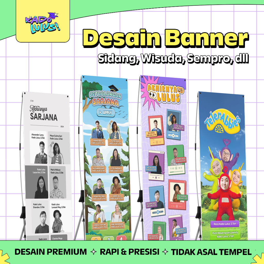 Jual KADOLULUS Banner Spanduk Sidang Skripsi Wisuda Sempro Desain Unik ...