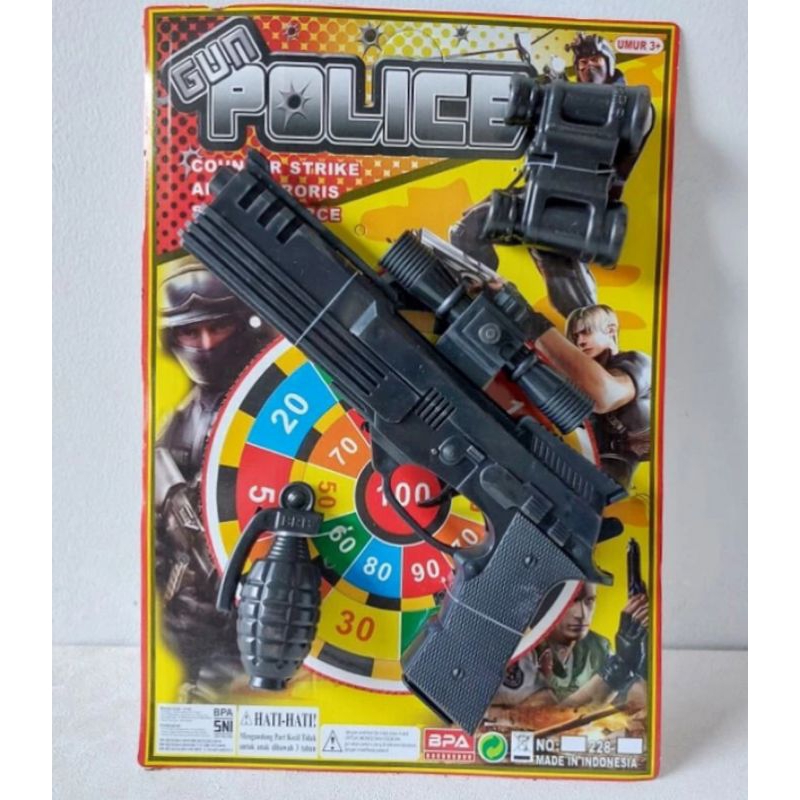 Jual MAINAN PISTOL ANAK KRETEK GUN POLICE | Shopee Indonesia