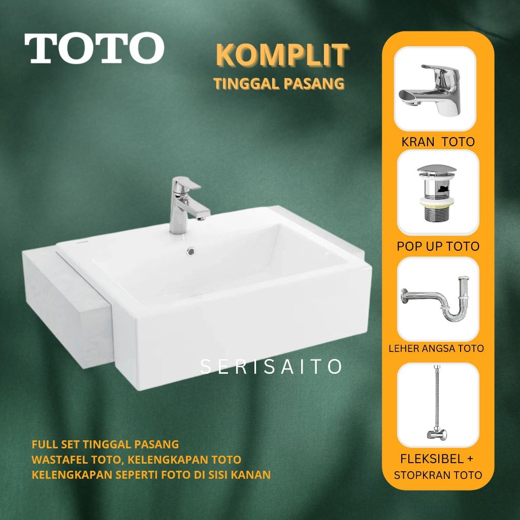 Jual Paket Wastafel Set Toto LW647CJT1 + Kran Keran Air Sifon Washtafel 647 | Shopee Indonesia
