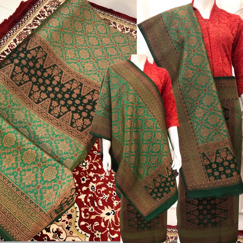 Jual SONGKET PANCAWARNA TEMBAGA HIJAU TERBARU | Shopee Indonesia