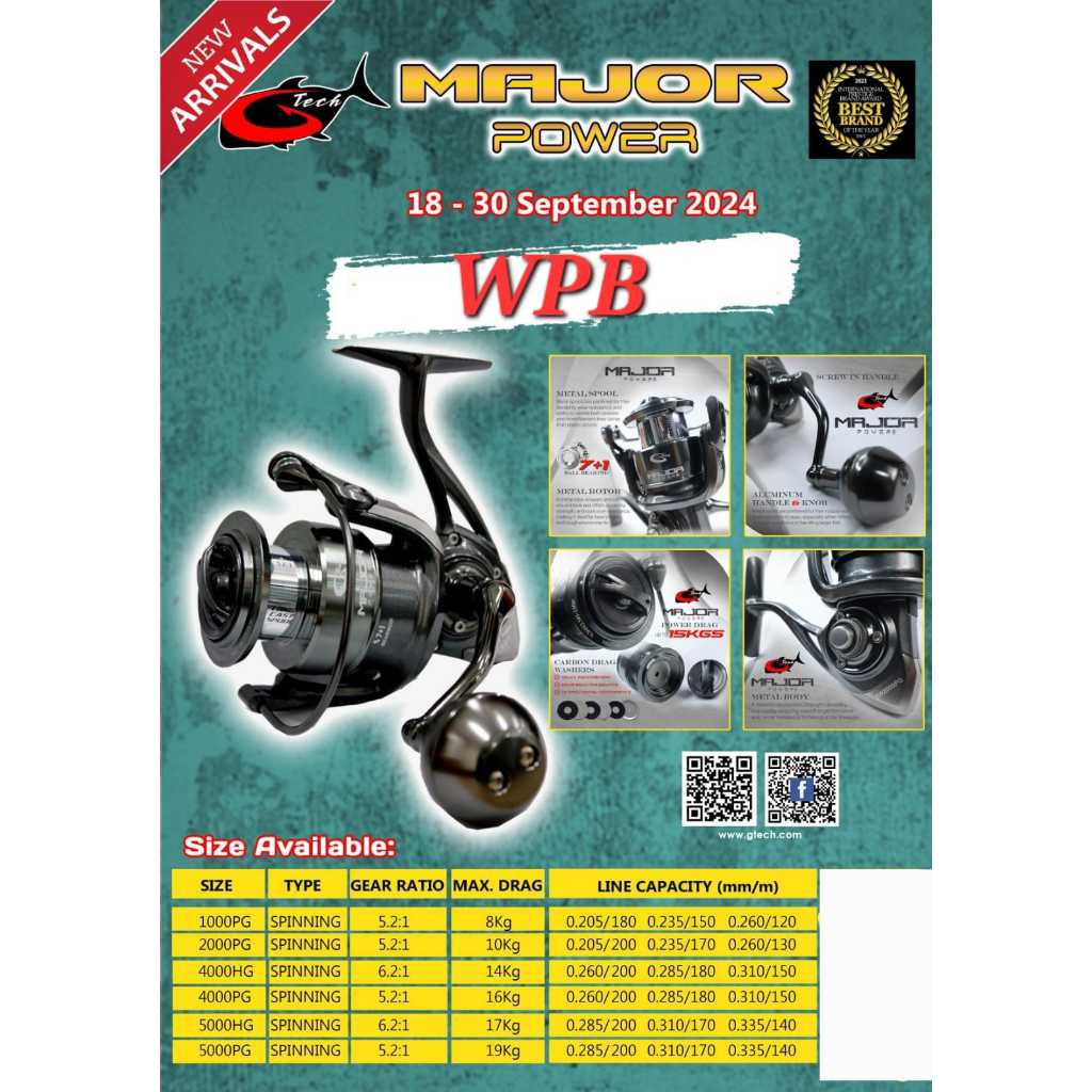 Jual Reel SPINNING GTECH MAJOR POWER (POWER HANDLE) | Shopee Indonesia