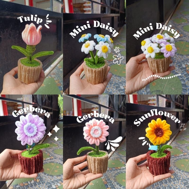 Jual Bunga pot kawat bulu | Shopee Indonesia