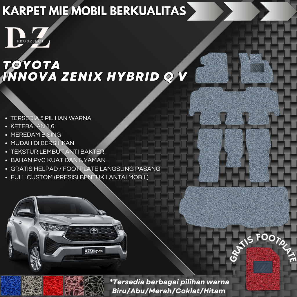 Jual Karpet Mie Mobil Toyota Innova Zenix Tipe Hybrid Q V G Fullset ...